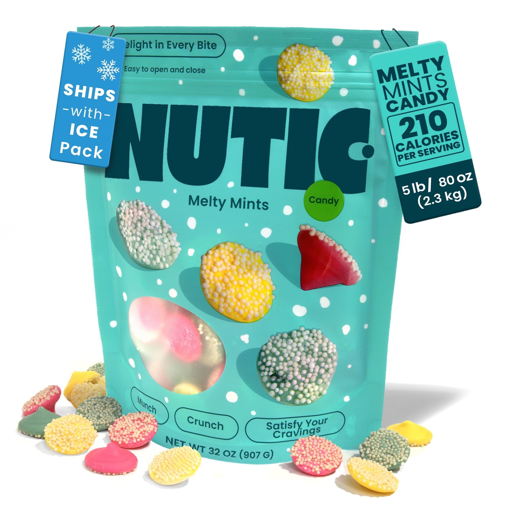 Nutic Mini Smooth and Melty Mints Nonpareils Candy - 5LB, Petite Pastel ...