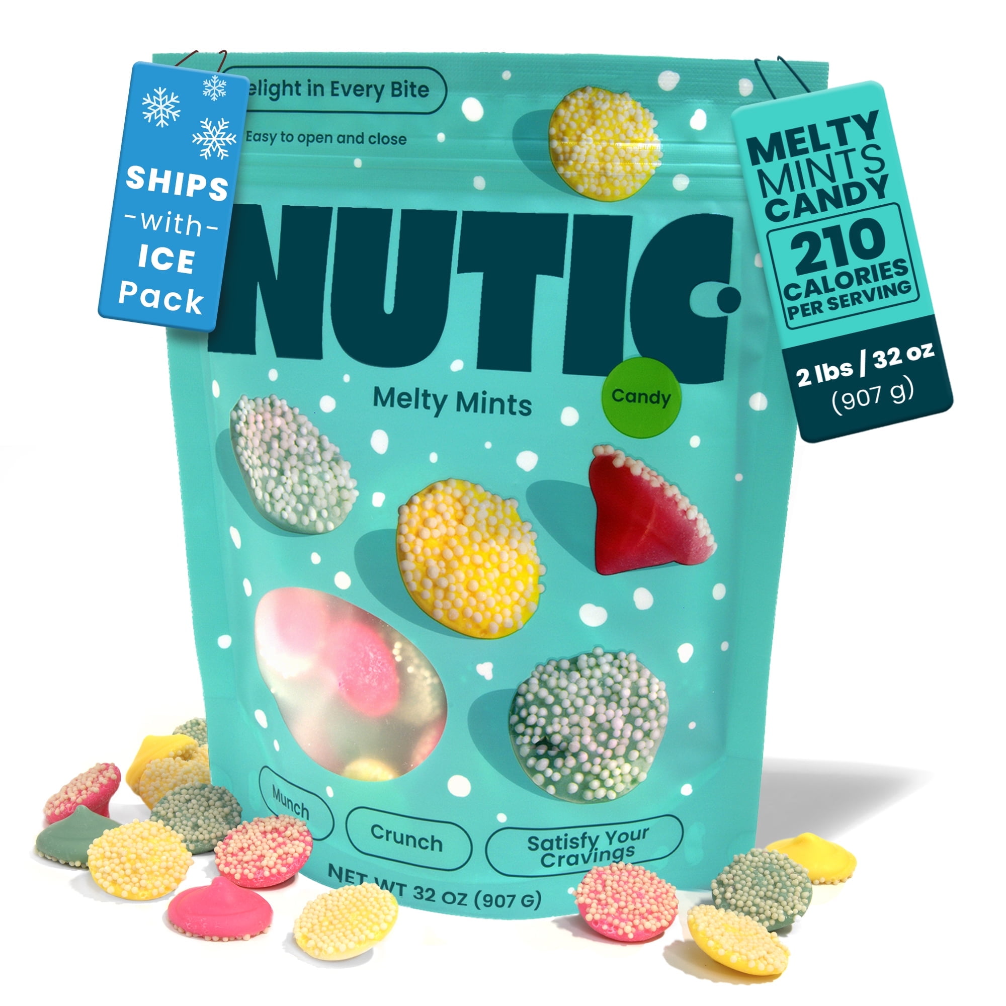 Nutic Smooth and Melty Mints Nonpareils Candy - 2LB, Pastel Mint ...