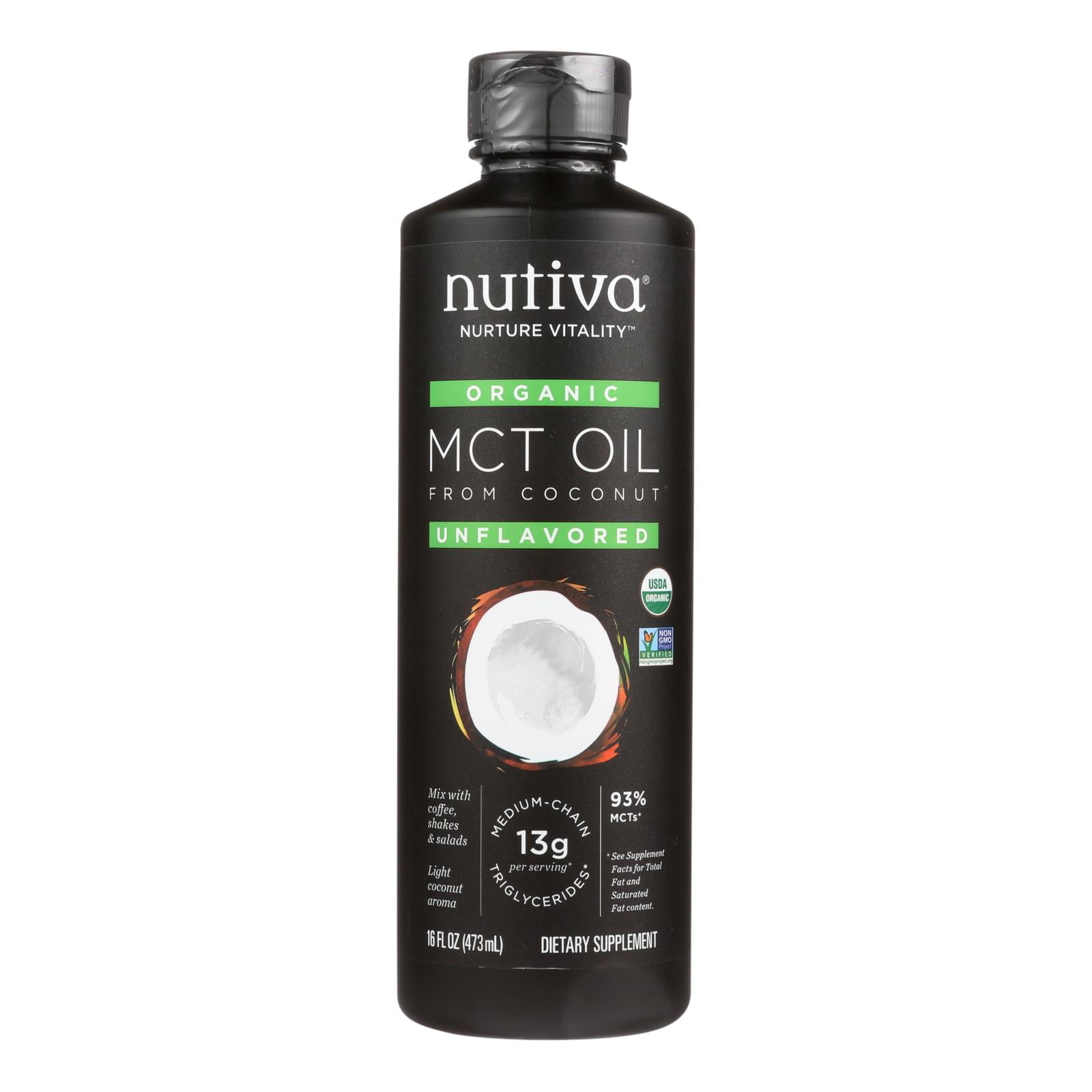 Nutiva, 100% Organic Coconut MCT Oil, Unflavored, 16 fl oz (473 ml ...