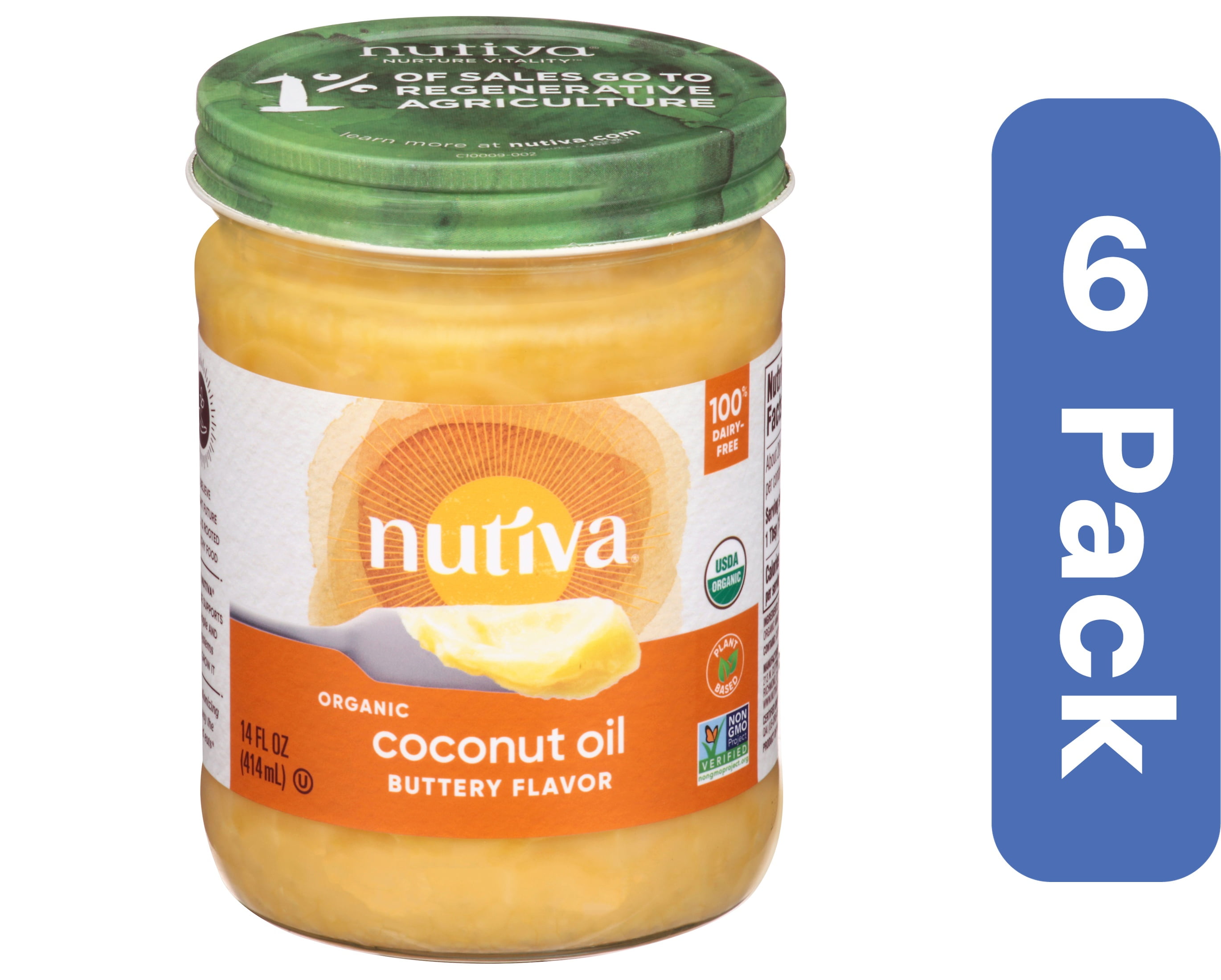 Nutiva Buttery Coconut Oil 14 fl oz (Pack of 6) - Walmart.com