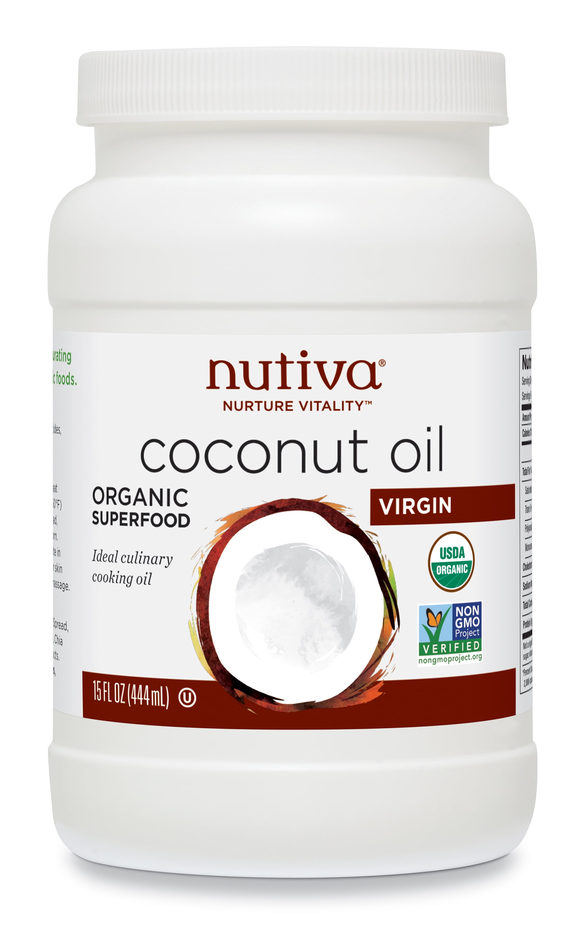 Nutiva Organic, Cold-Pressed, Unrefined, Virgin Coconut Oil from Fresh, non-GMO, Sustainably ...