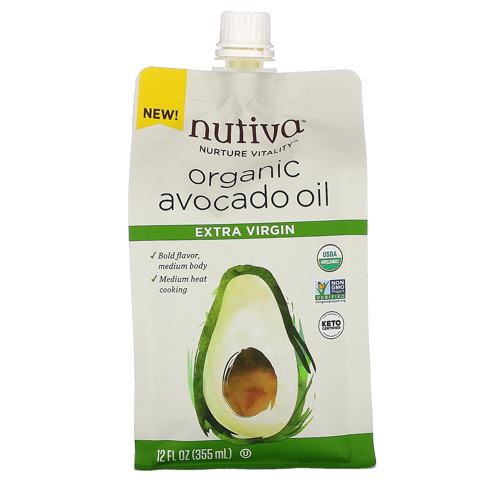 Nutiva Organic Avocado Oil, Extra Virgin, 12 fl oz (355 ml) - Walmart.com
