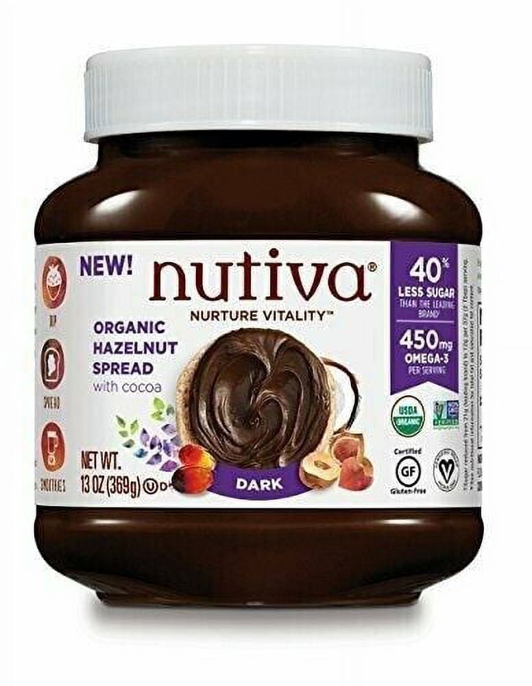 Nutiva Organic Hazelnut Spreads Dark Chocolate Hazelnut Spread 13 oz ...