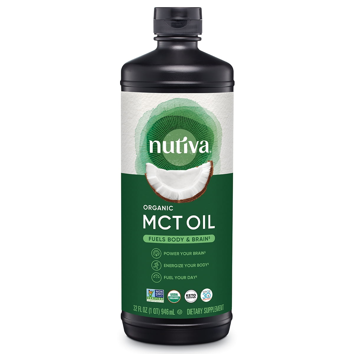 Nutiva Organic MCT Oil from Coconut, Unflavored, 32 Fl Oz - Walmart.com