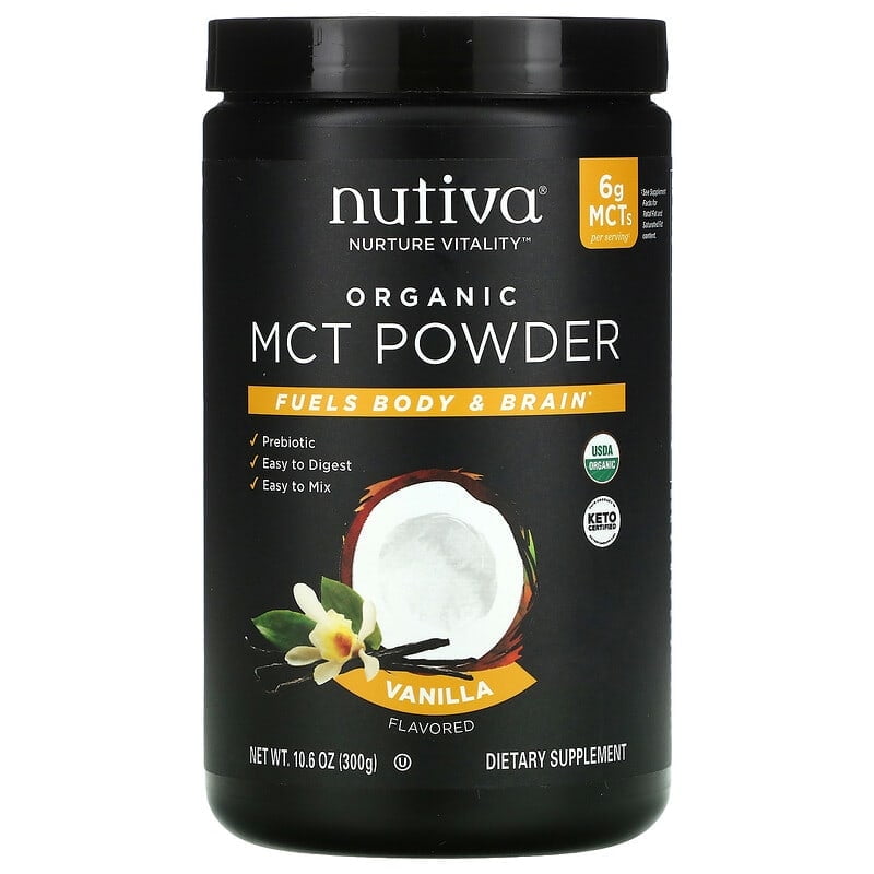 Nutiva, Organic MCT Powder, Vanilla, 10.6 oz - Walmart.com
