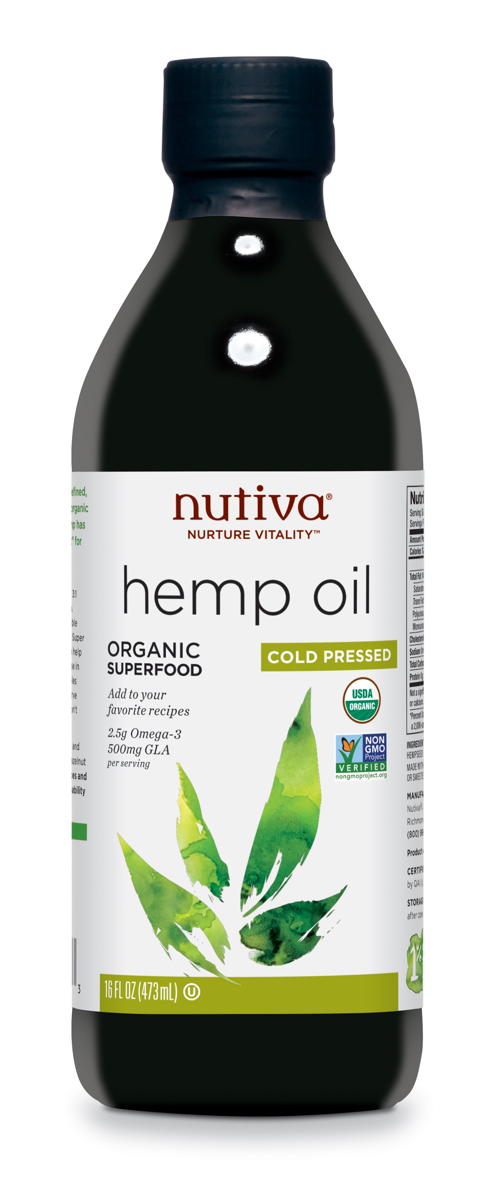 Nutiva hemp oil, organic, cold-pressed, 16 fl oz - Walmart.com