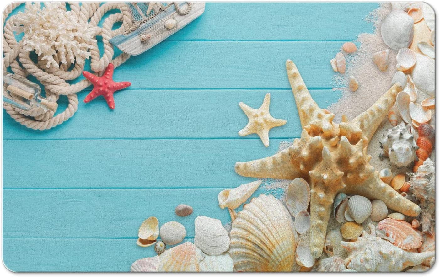 Nutksea Beach Starfish Shell Bath Mats for Bathroom, Bathroom Mats Rugs ...