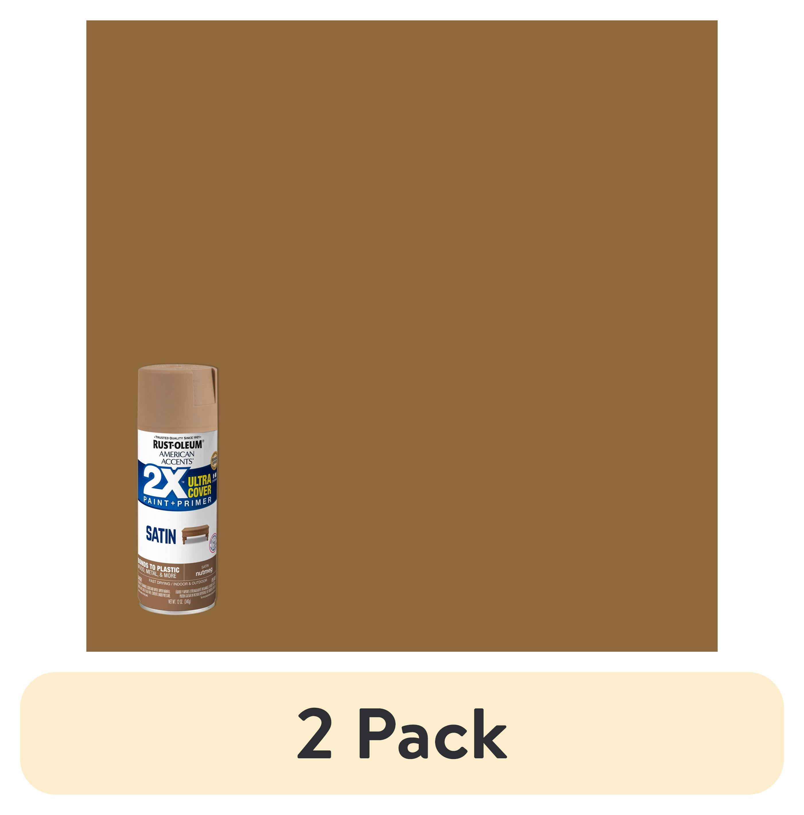 (2 pack) Nutmeg, Rust-Oleum American Accents 2X Ultra Cover Satin Spray ...