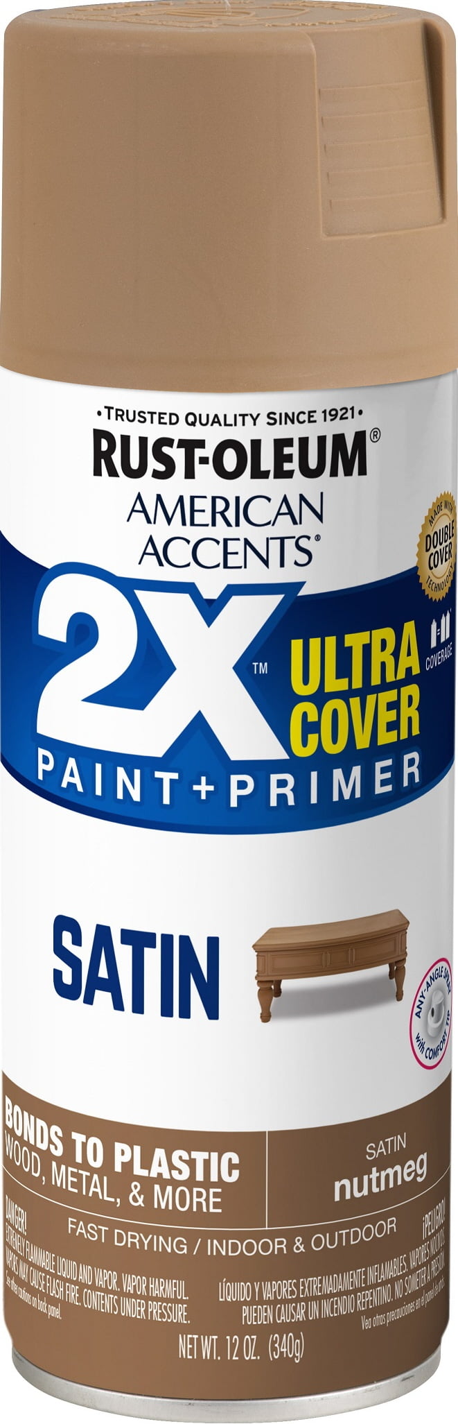 Nutmeg, Rust-Oleum American Accents 2X Ultra Cover Satin Spray Paint ...