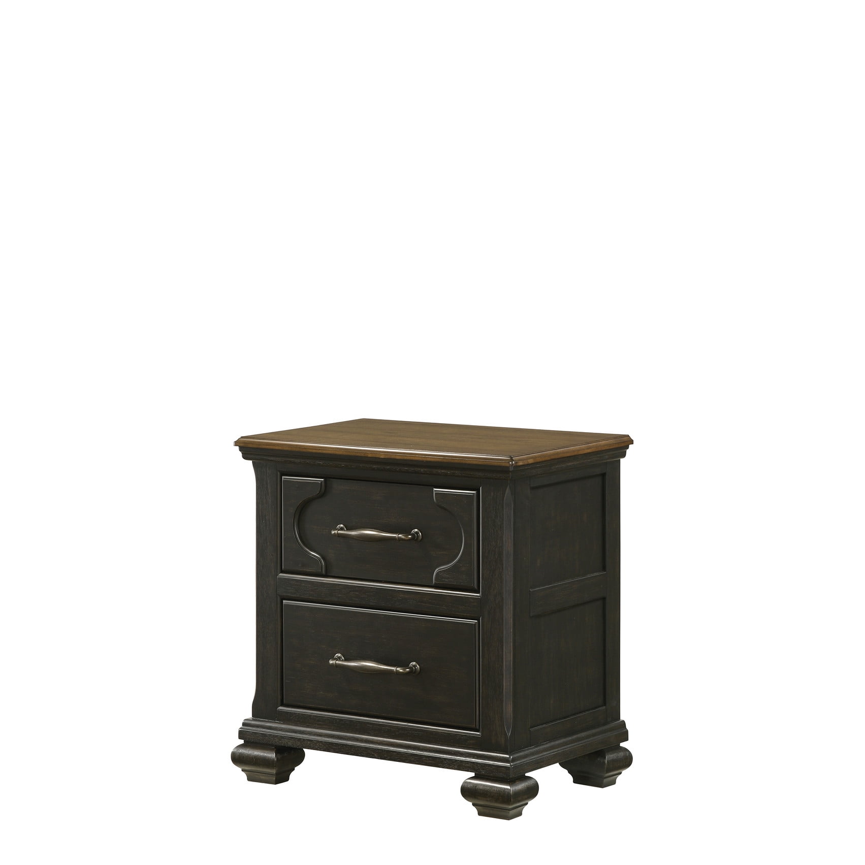 Nutmeg Top Black Nightstand / Functional Bedroom Accent - Walmart.com