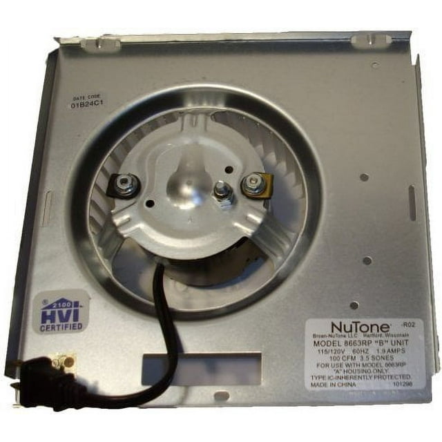 Nutone Motor (8664RP) Assembly # 97017706 1550 RPM; 1.2 Amps, 115 Volts ...