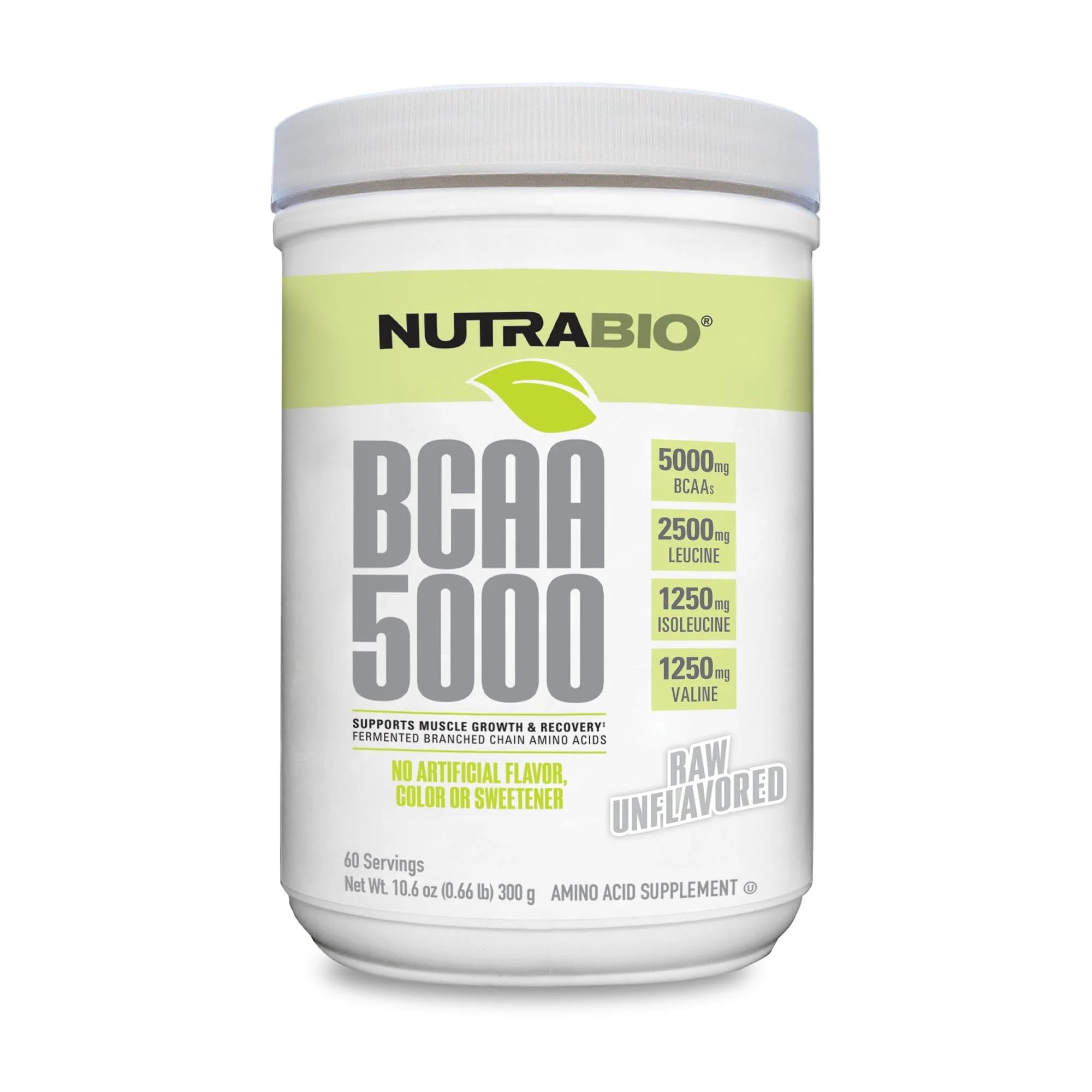 NutraBio BCAA 5000 Powder - Fermented Branched Chain Amino Acids for ...