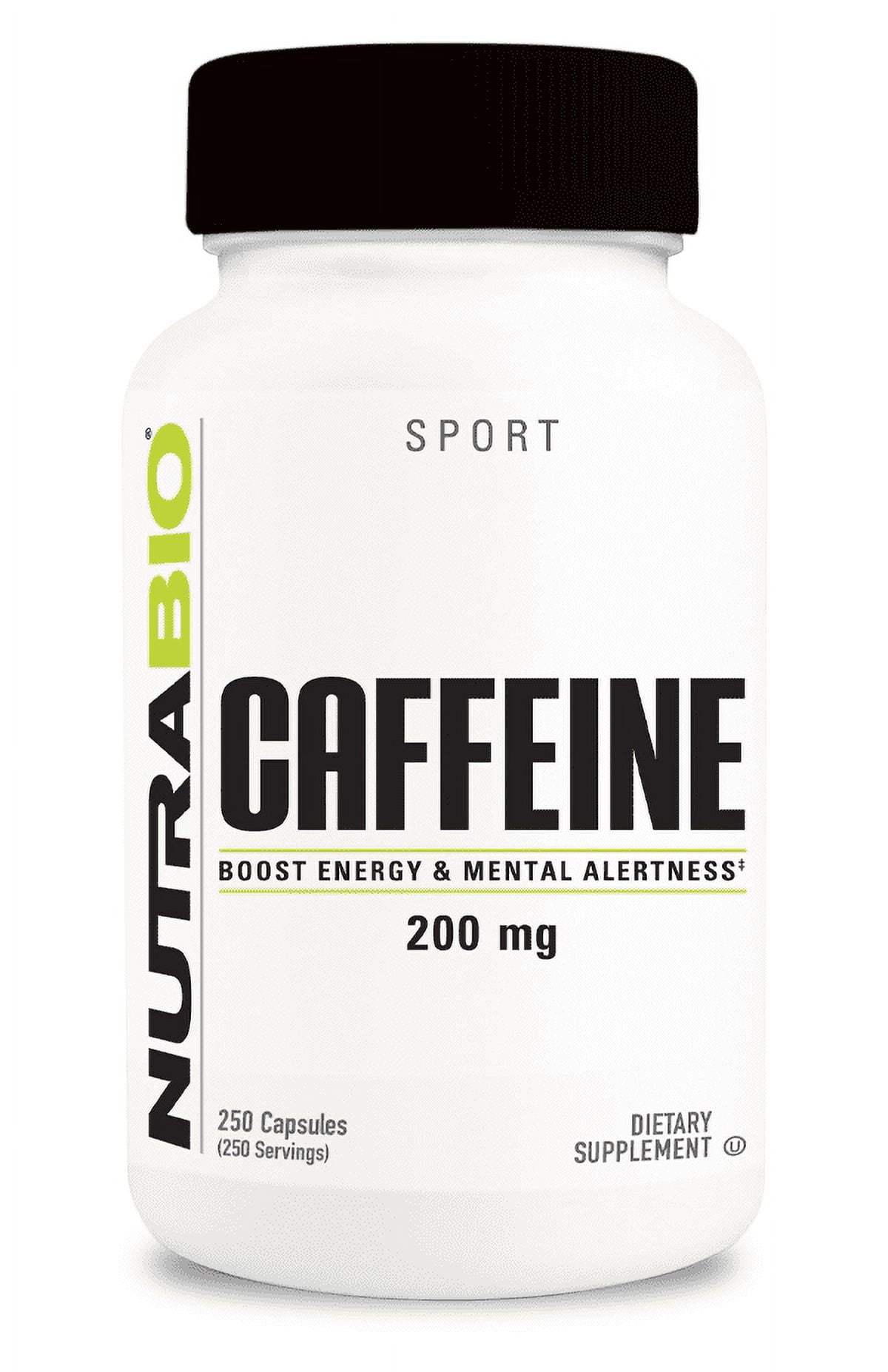 NutraBio Caffeine 200mg 250caps - Walmart.com