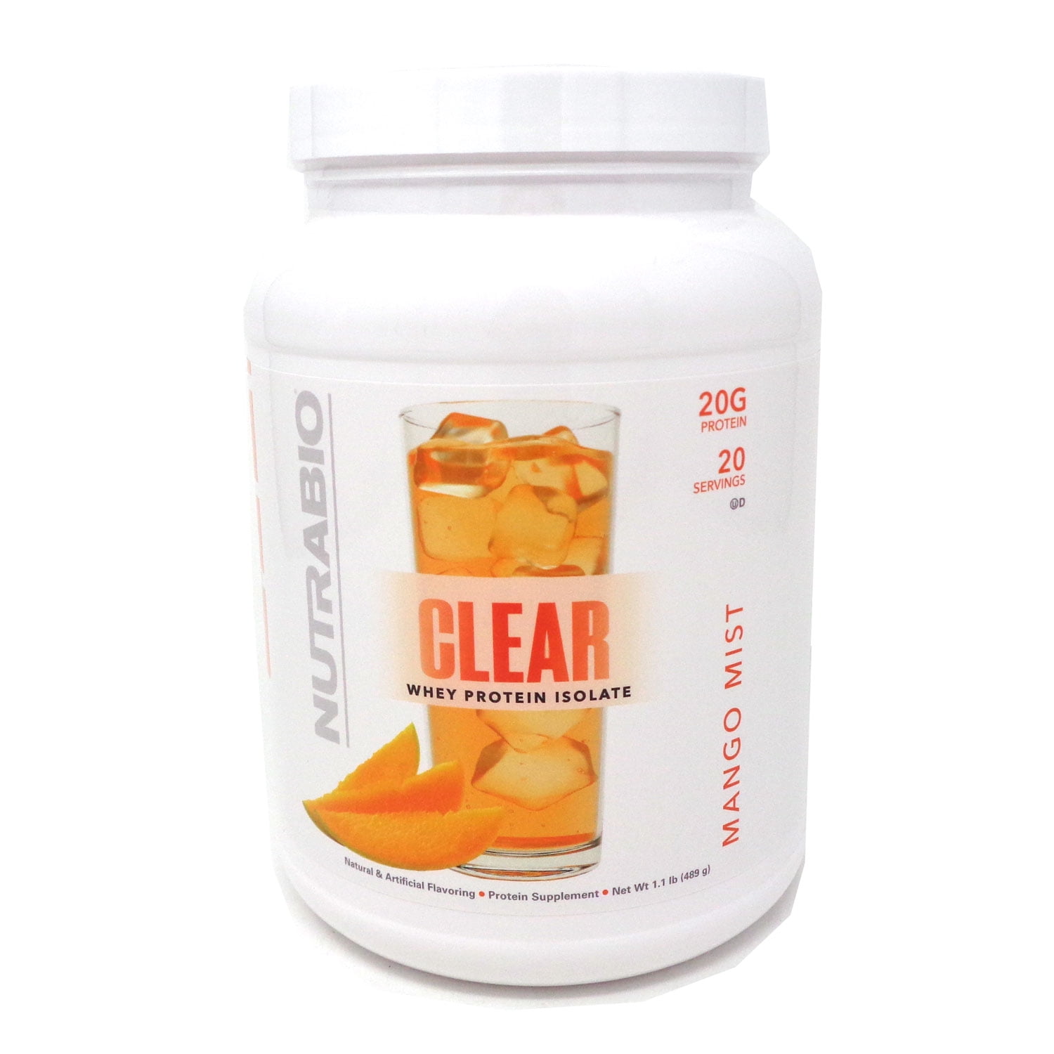 NutraBio Clear Whey Protein Isolate Mango Mist - 20 Servings - Walmart.com