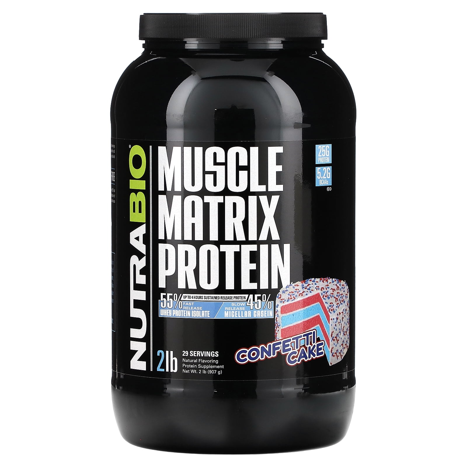 NutraBio Muscle Matrix Protein, Confetti Cake, 2 lb (907 g) - Walmart.com