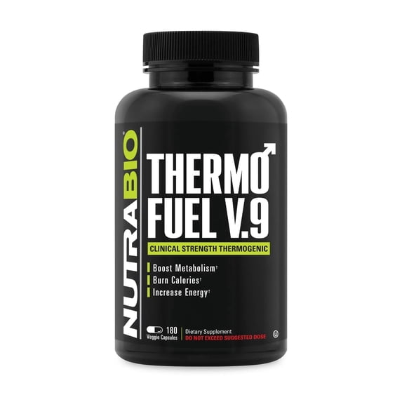 NutraBio ThermoFuel V9 Men's Fat Burner with Green Tea & Cayenne - 180 ...