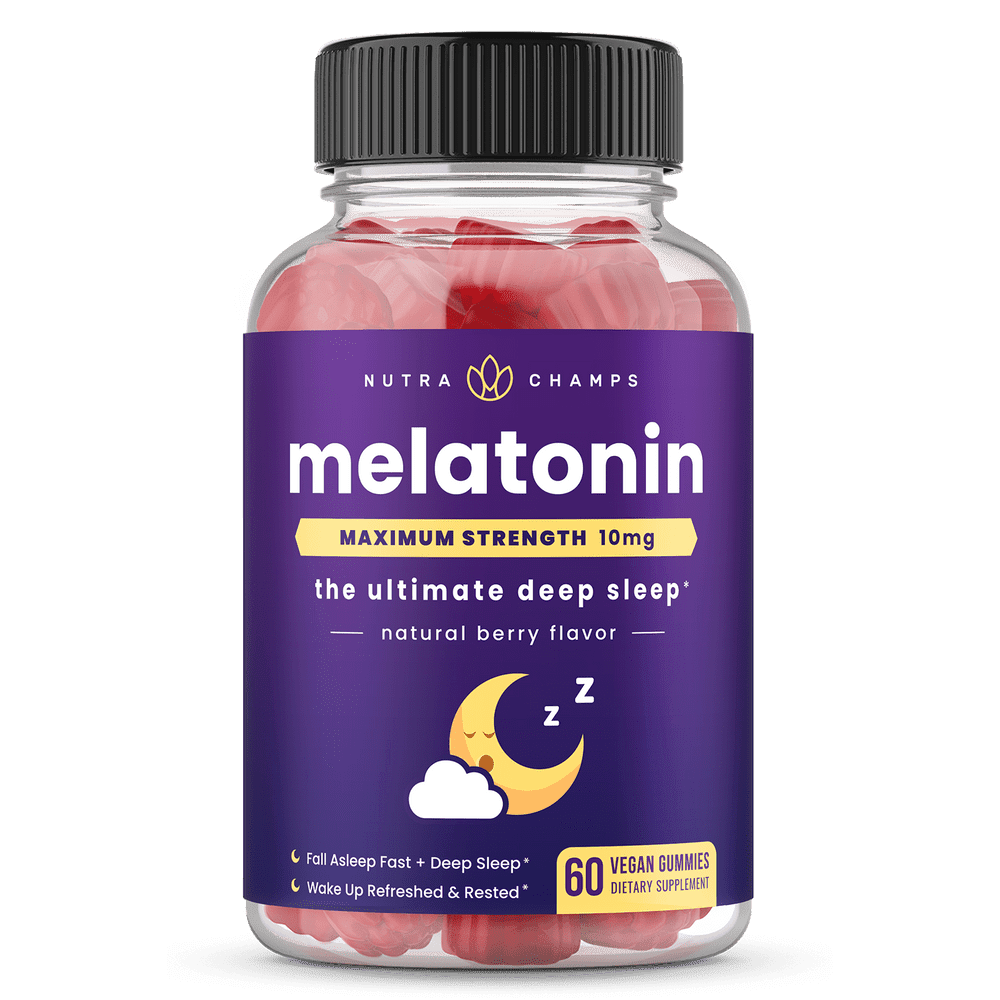NutraChamps Melatonin Gummies for Adults | Extra Strength Sleep Aid ...