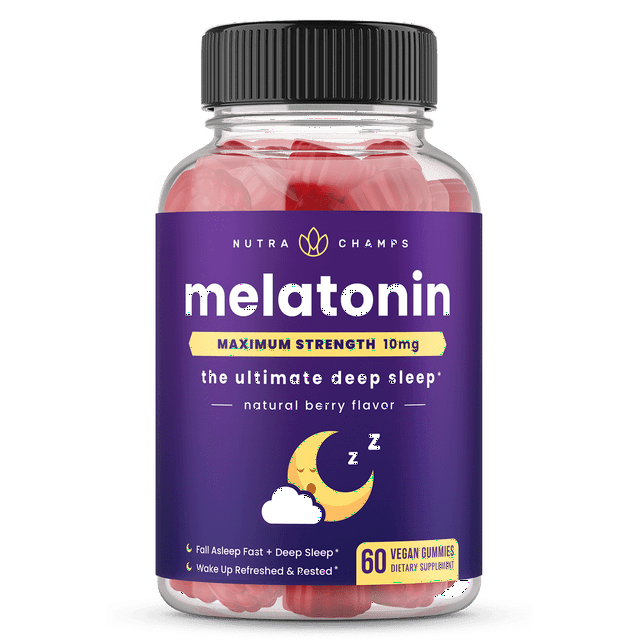NutraChamps Melatonin Gummies for Adults | Extra Strength Sleep Aid ...