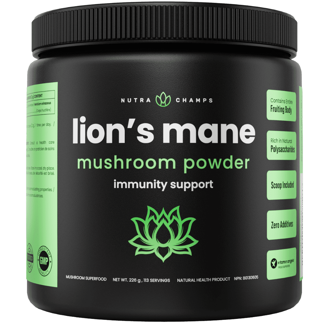 NutraChamps Organic Lions Mane Powder - 2000mg Powerful Nootropic for ...