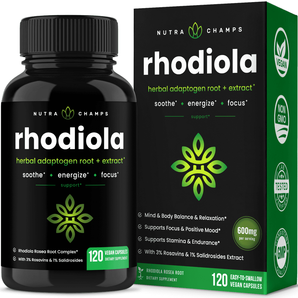 NutraChamps Rhodiola Rosea Capsules [120] Rosavin Plus Salidrosides ...