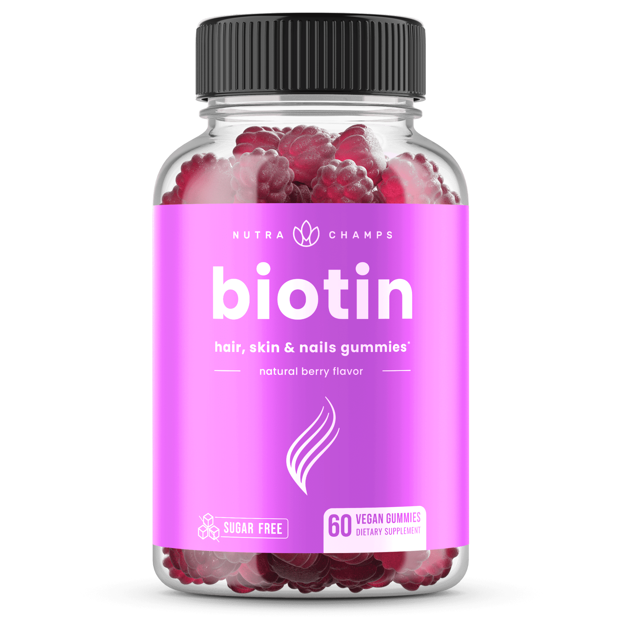 NutraChamps Biotin Gummies 10000mcg - Vegan, Sugar-Free, Non-GMO for ...