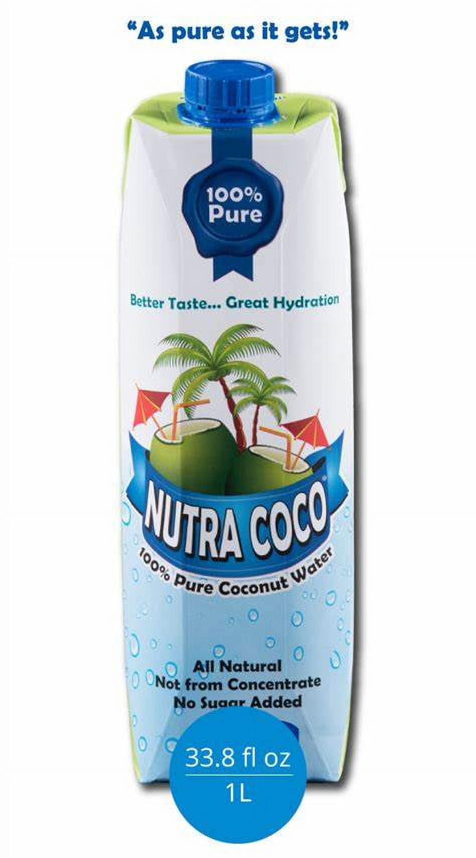 Nutra Coco All Natural Coconut Water, Not From Concentrate, 33oz Tetra ...