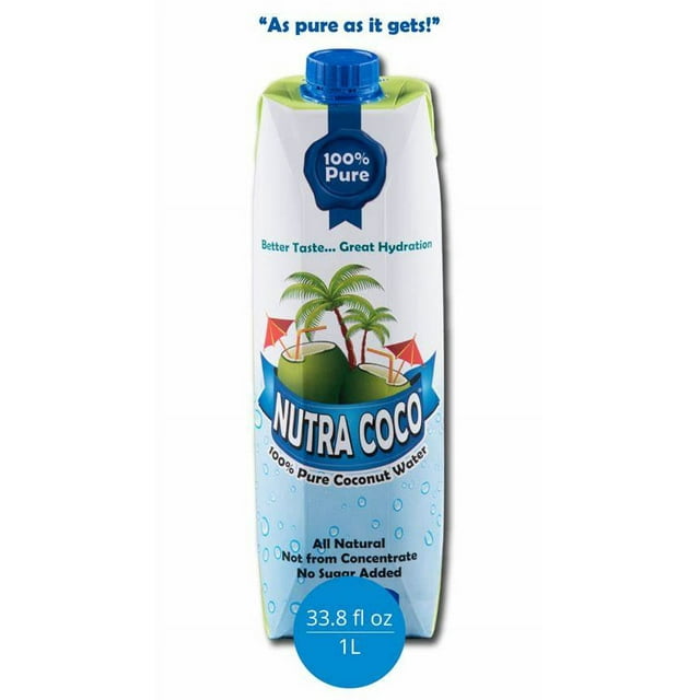 Nutracoco, Coconut Water, All Natural. Not from Concentrate, 33oz Tetra ...
