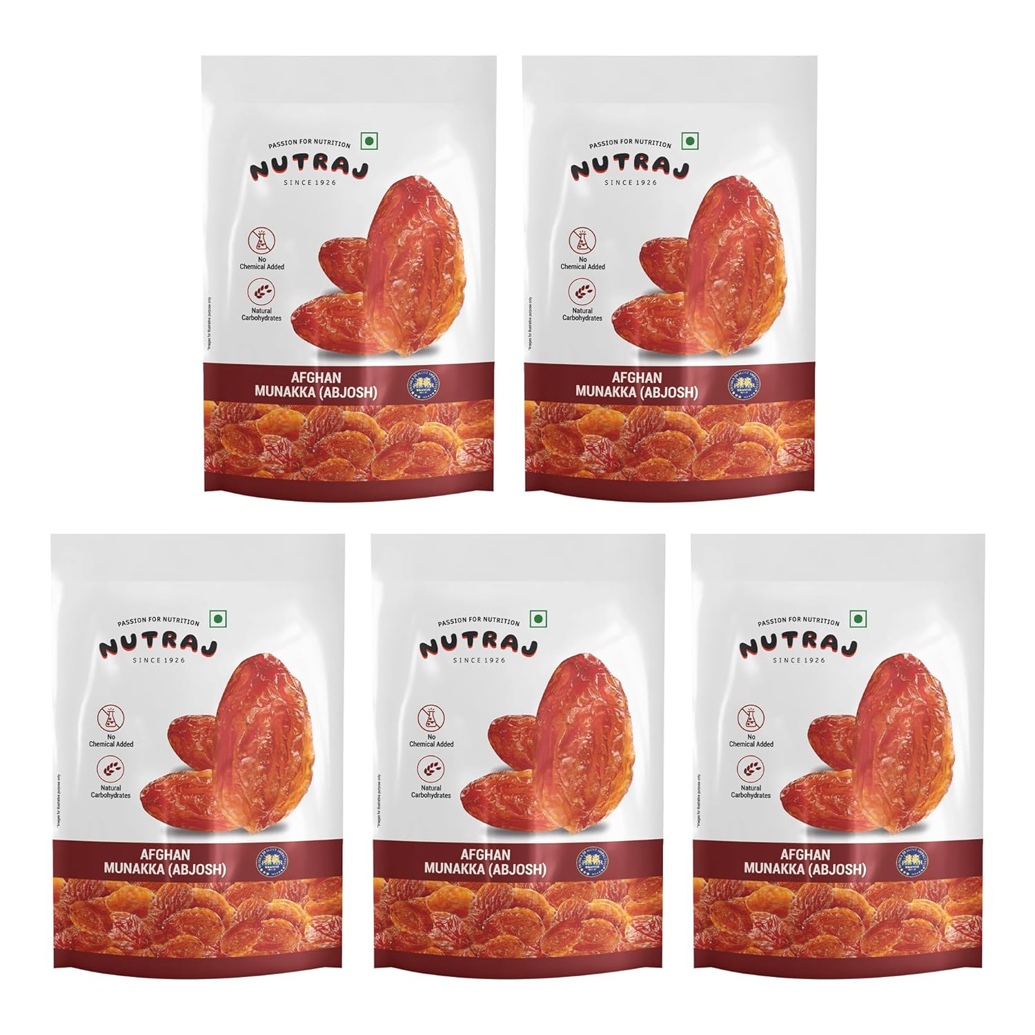 Nutraj Afghan Munakka (Abjosh) 1kg (200g Pack X 5) | 35.2 Ounce ...