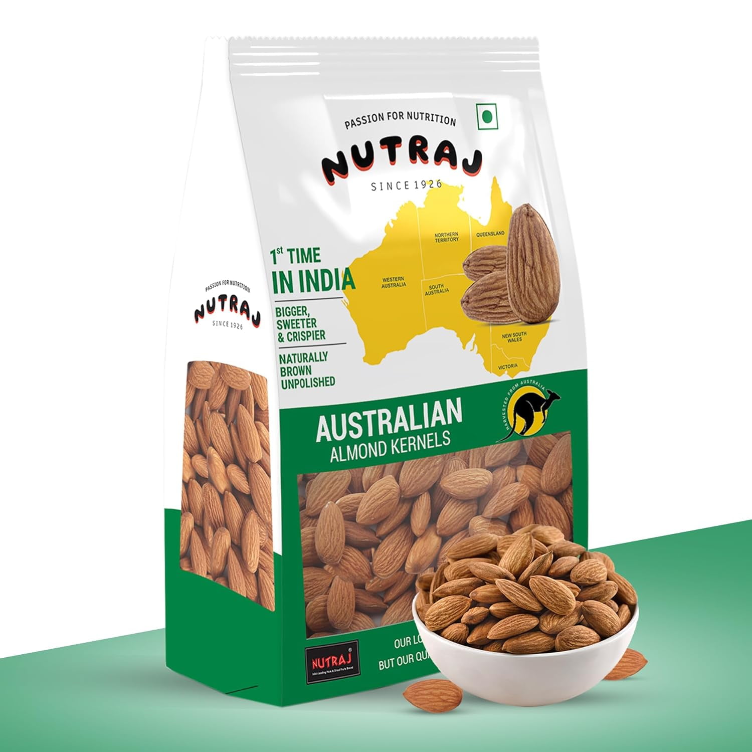 Nutraj Australian Almonds Kernel 500gm, 17.6 Ounce | Premium Badam Giri | 100% Natural And ...