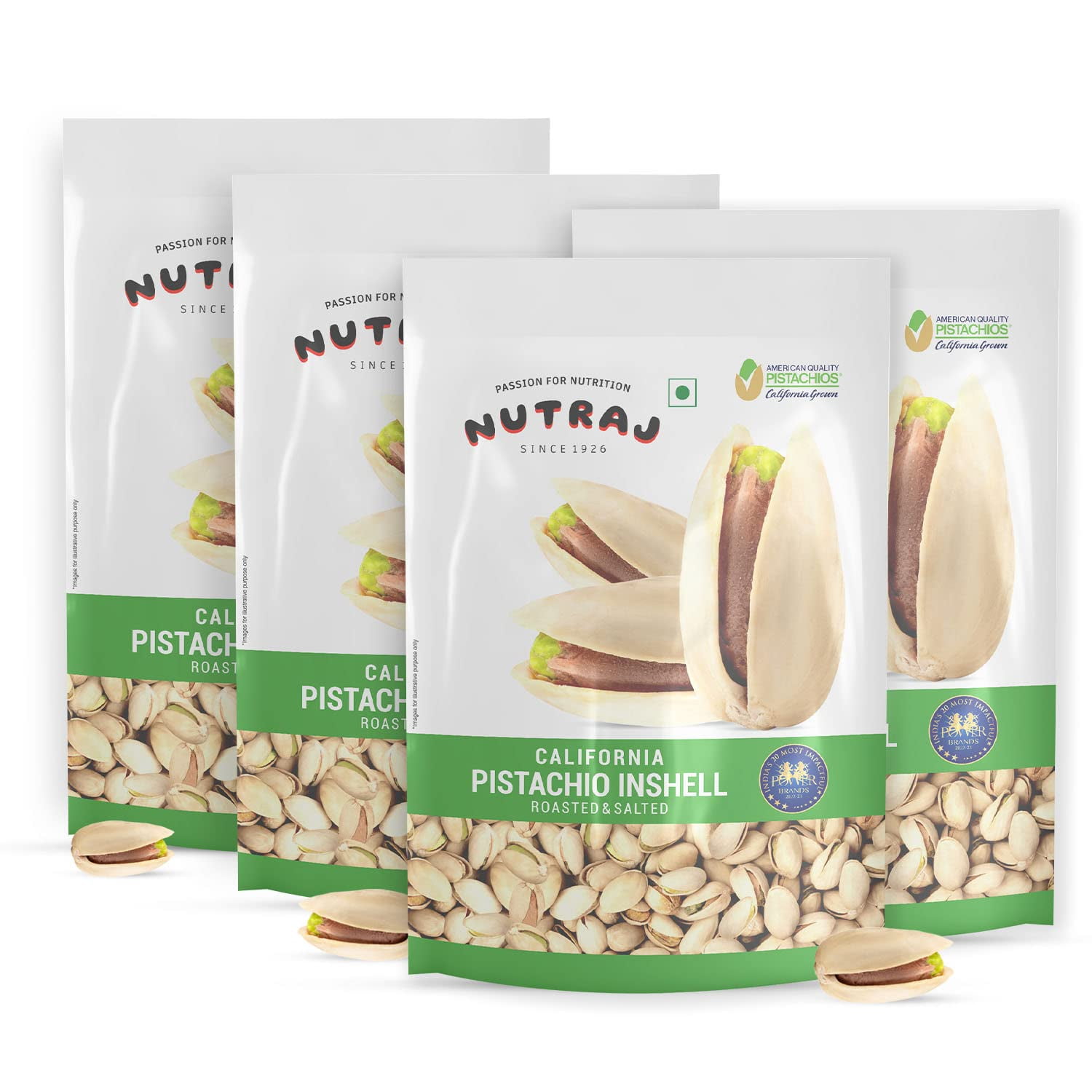 Nutraj California Roasted & Salted Inshell Pistachios 800gm, (200gm X 4) Salted Pista | Crunchy ...