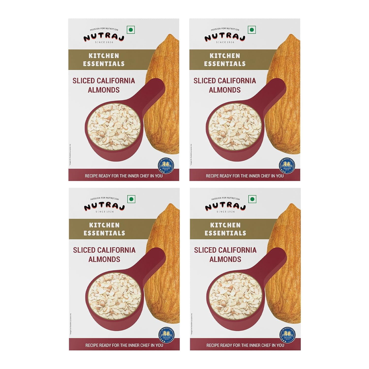 Nutraj Kitchen Essential Premium 800g Almond Slices (200gx4) | Sliced ...
