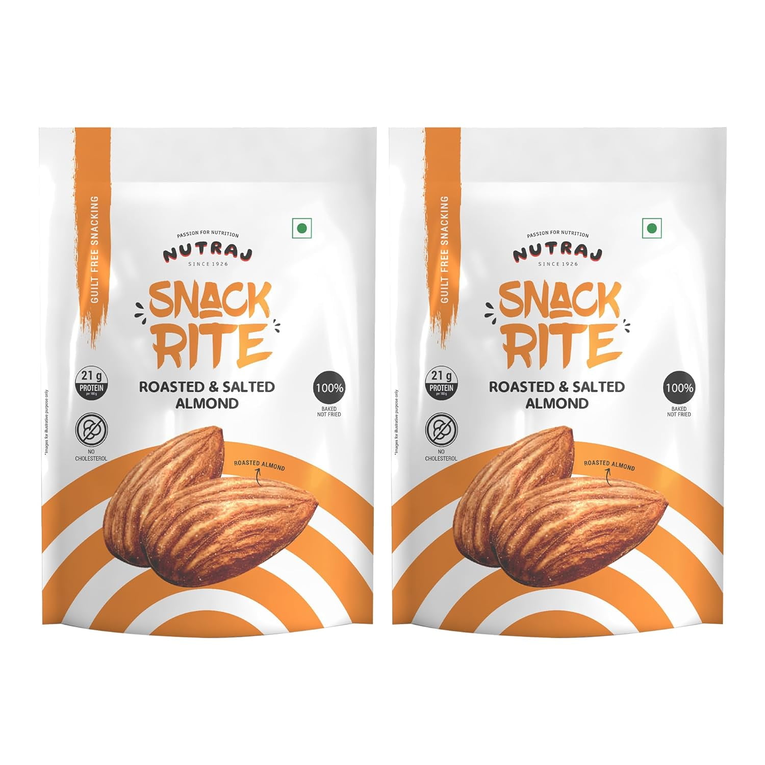 Nutraj Snack Rite Almond Kernels Roasted & Salted 300gm, (2 X 150gm ...
