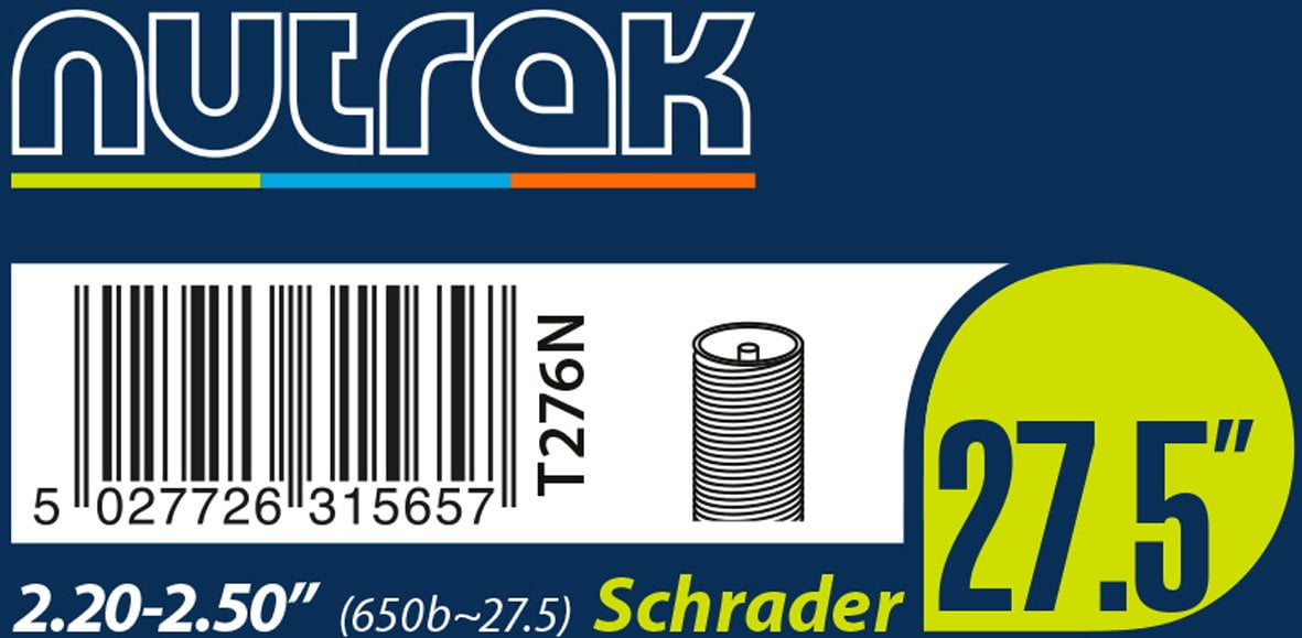Nutrak 27.5" or 650B x 2.2 - 2.5 Schrader inner tube - Walmart.com