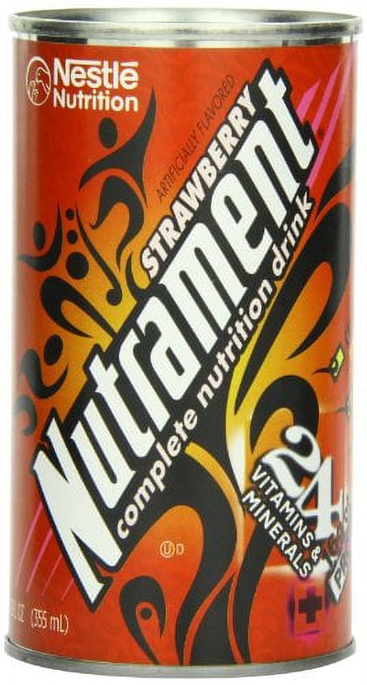 Nutrament Energy and Fitness Drink, Strawberry, 12 Ounce Cans (Pack of ...