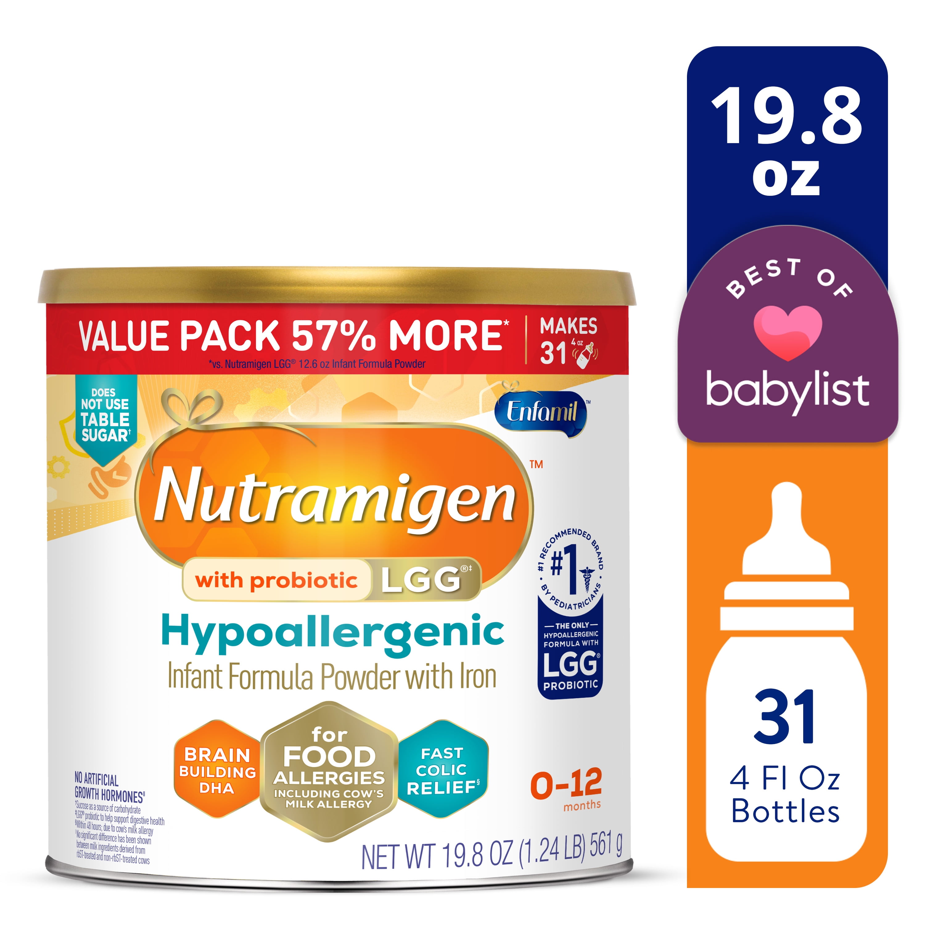 Nutramigen Hypoallergenic Powder Baby Formula, Colic Relief from Cow's ...