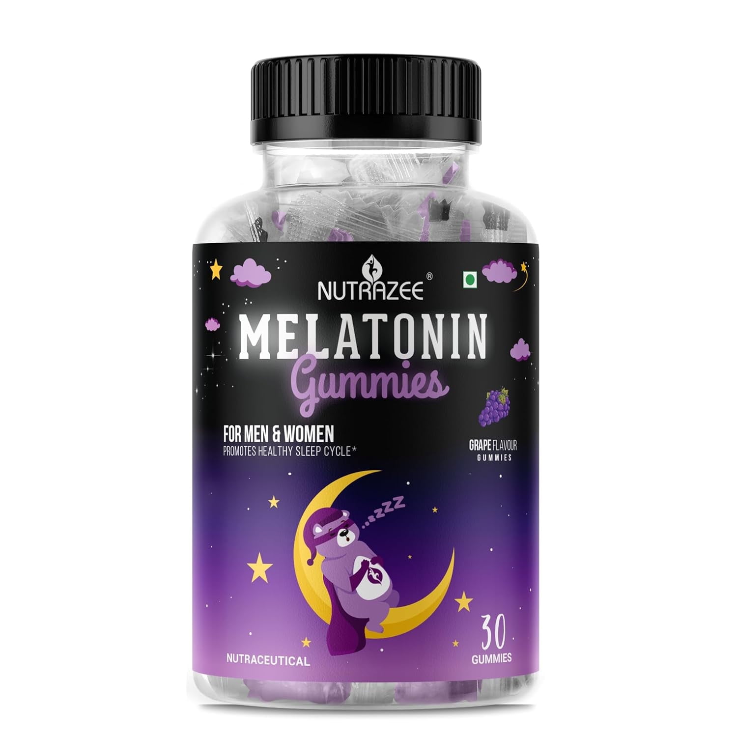 Nutrazee Melatonin Gummies, Sleep Support, L-Theanine & Passionflower ...