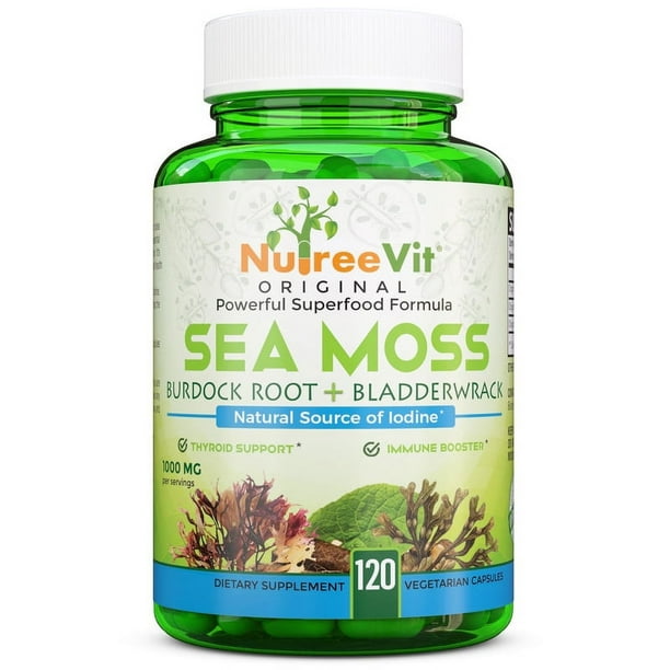 NutreeVit 100% Organic - Sea Moss + Bladderwrack + Burdock Powerful ...