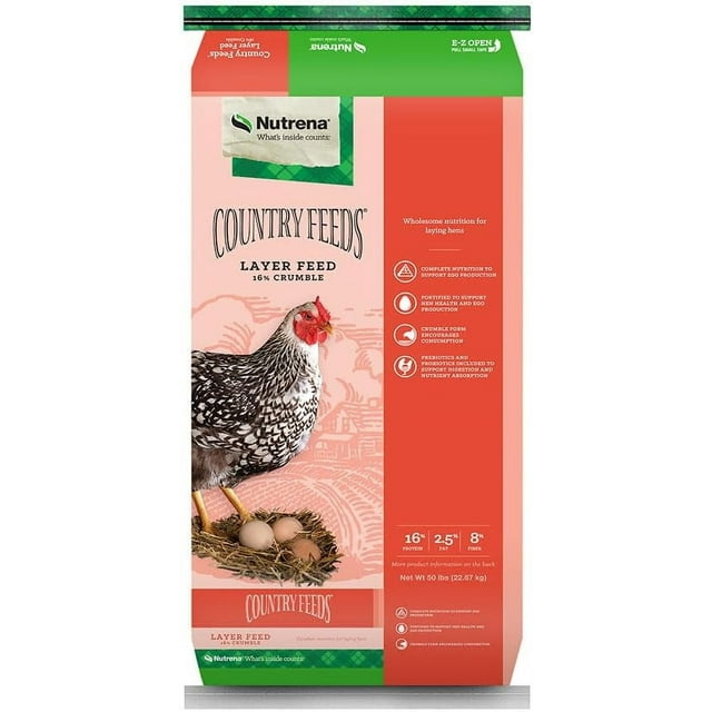 Nutrena Country Feeds 16% Layer Crumble Chicken Feed 50 Pounds ...