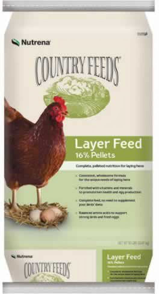 Nutrena Country Feeds 16% Layer Pellets Chicken Feed 50 Pounds ...