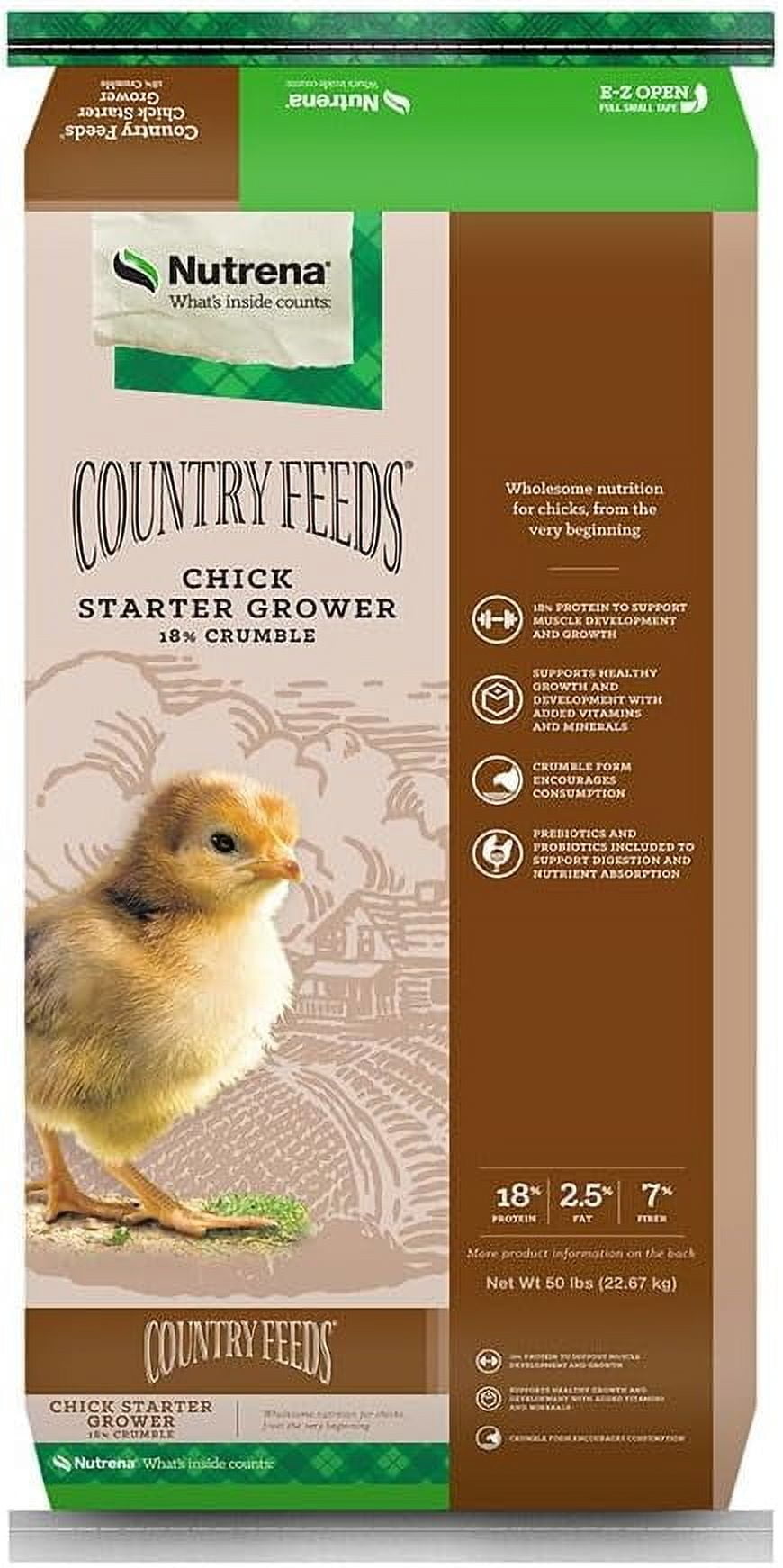 Nutrena Country Feeds Chick Starter Grower Non Medicated 18% Crumble ...