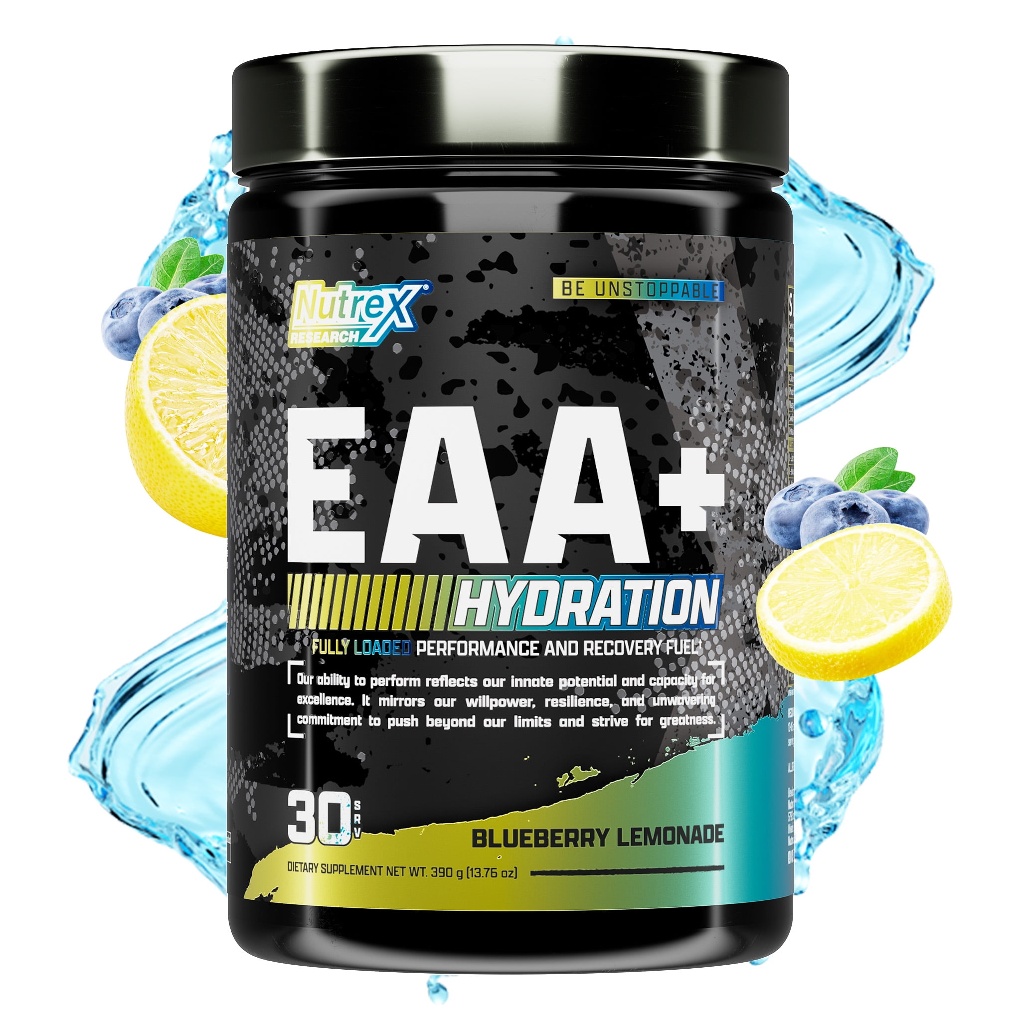 Nutrex EAA+ Hydration Muscle Building Workout Blueberry Lemonade Flavor ...