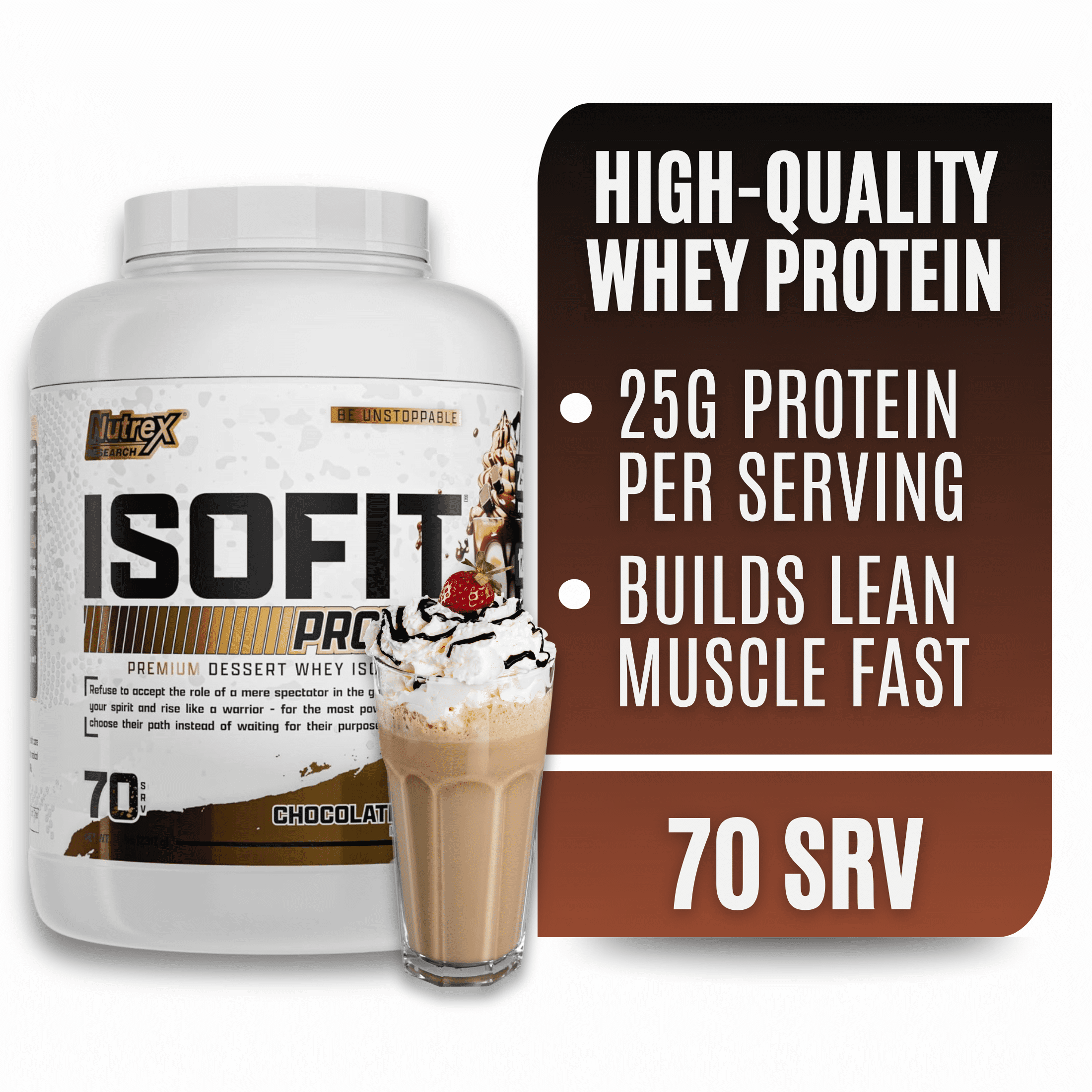 Nutrex Research IsoFit Chocolate Shake – 100% Whey Protein Isolate ...