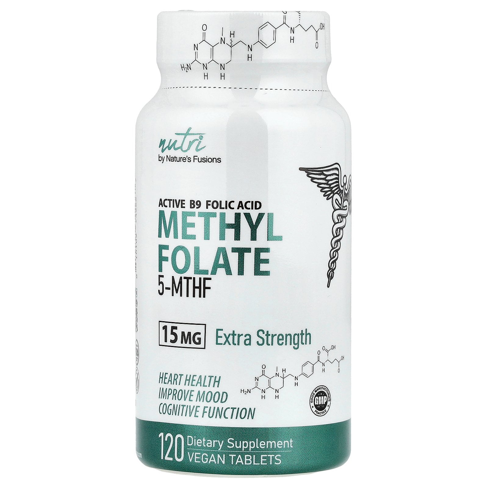 Nutri Methyl Folate, 15 mg, 120 Vegan Tablets - Walmart.com