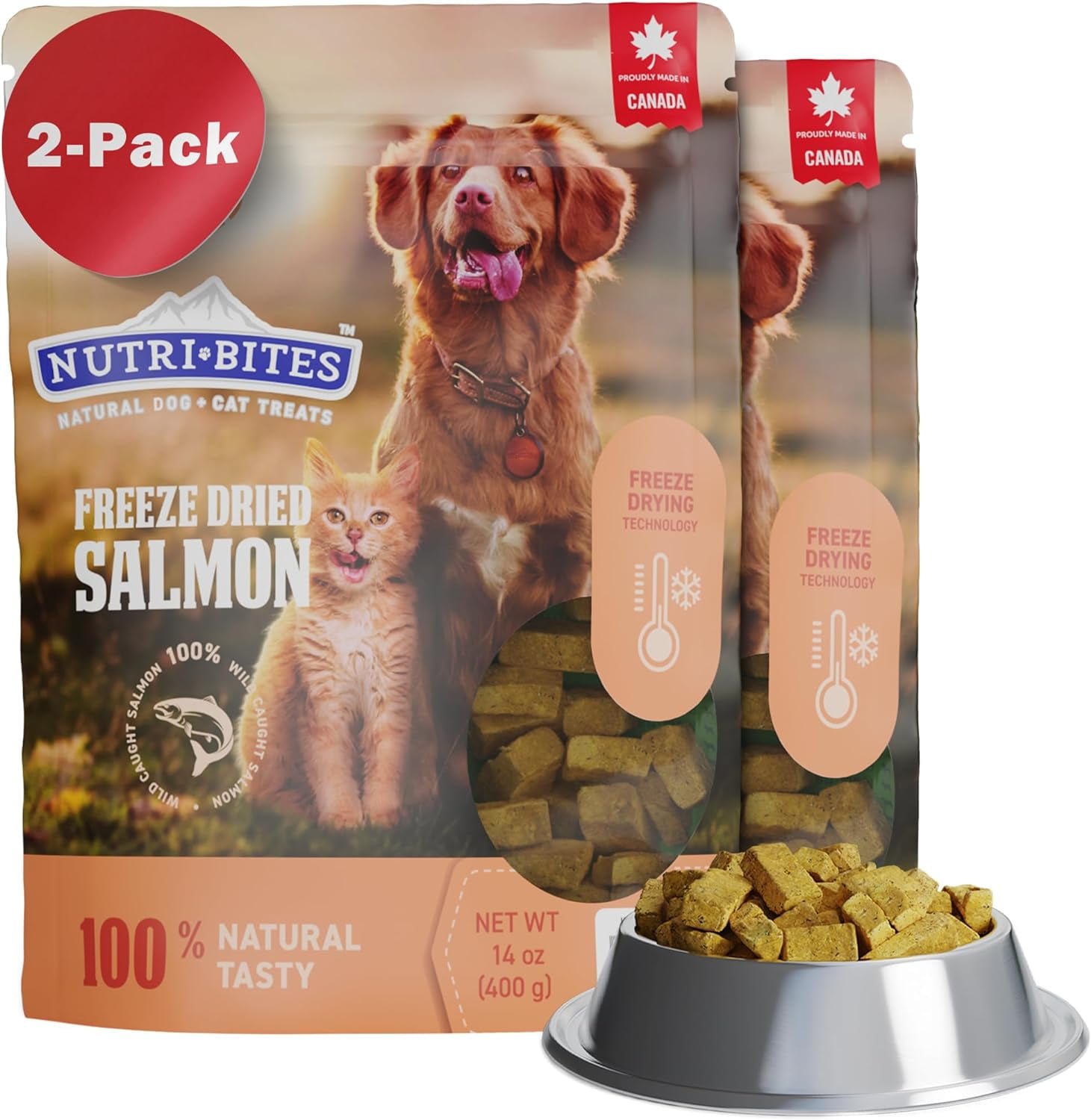 Nutri Bites Freeze Dried Salmon Dog Food 2-Pack: 28 oz Total Weight ...