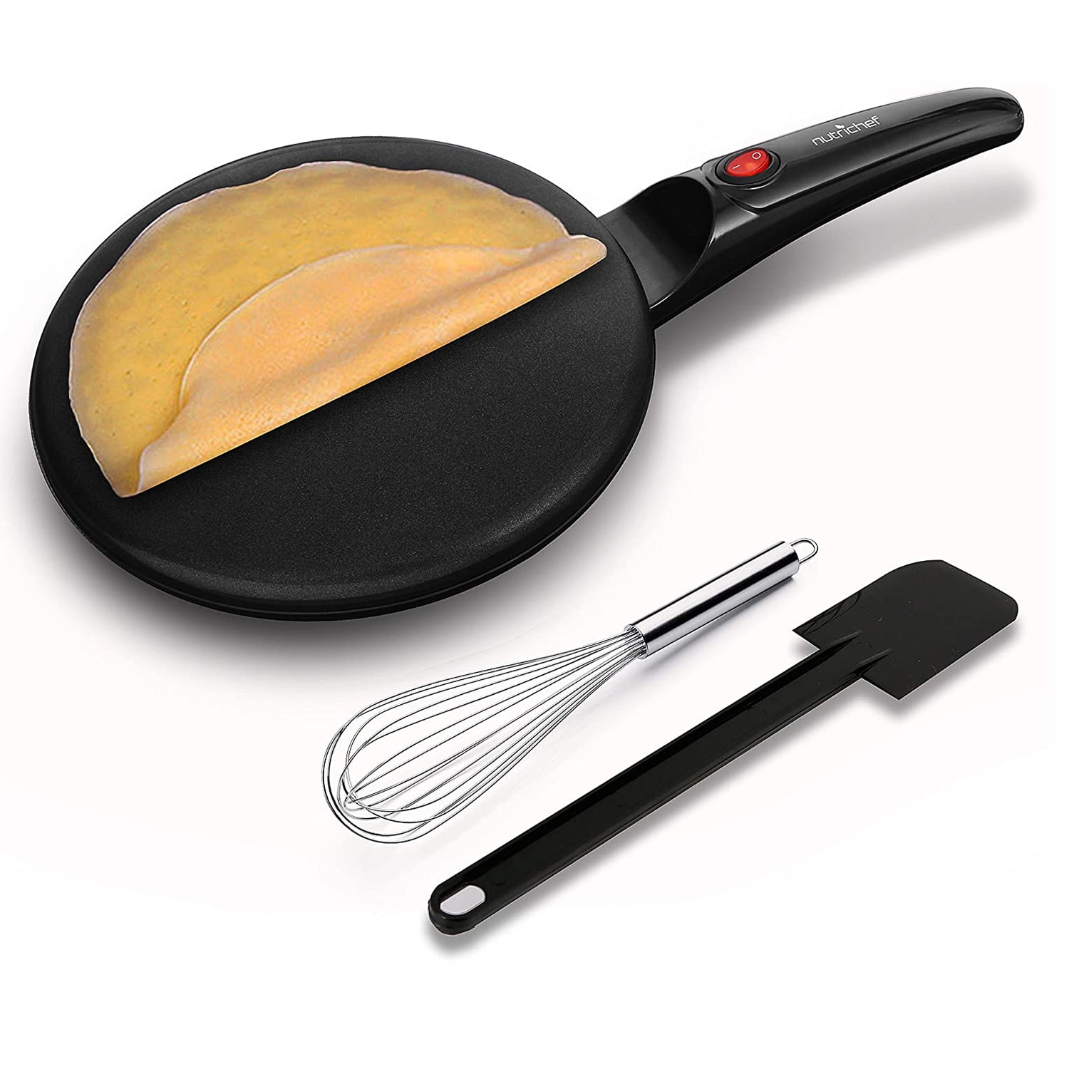Nutri Chef Electric Plug in Countertop Crepe Maker and Griddle Hot ...