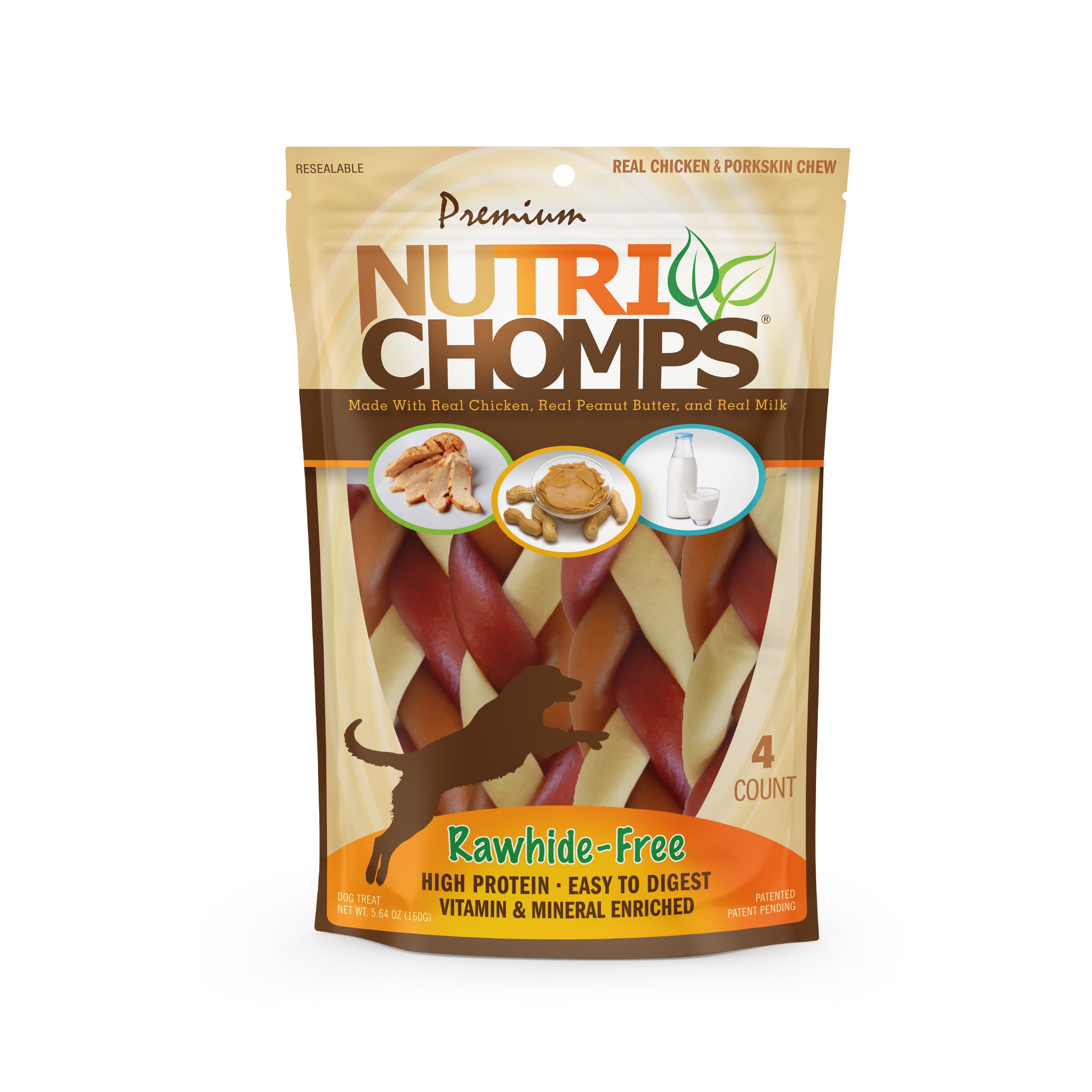 Nutri Chomps 6" Mixed Ply Braid 4 Count - Walmart.com