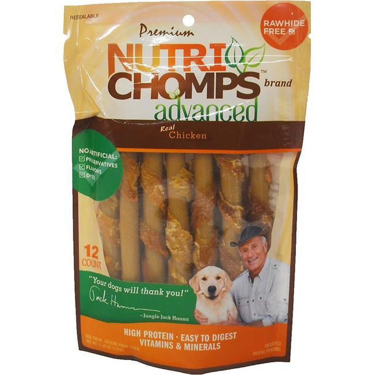 Nutri Chomps Advanced Mini Twists Real Chicken Dog Treats, 12 Count ...