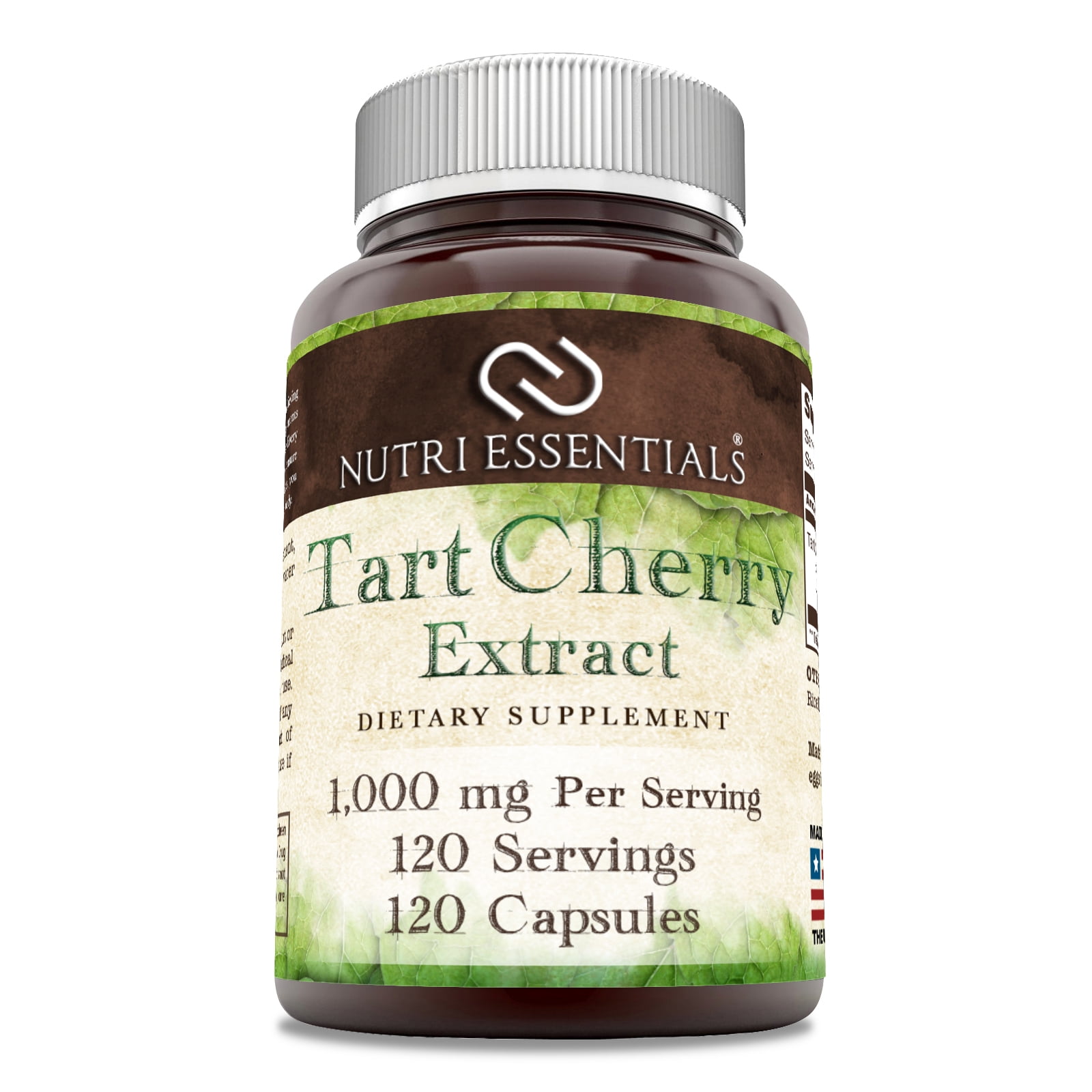 Nutri Essentials Tart Cherry Extract 1000mg Supplement 120 Capsules ...