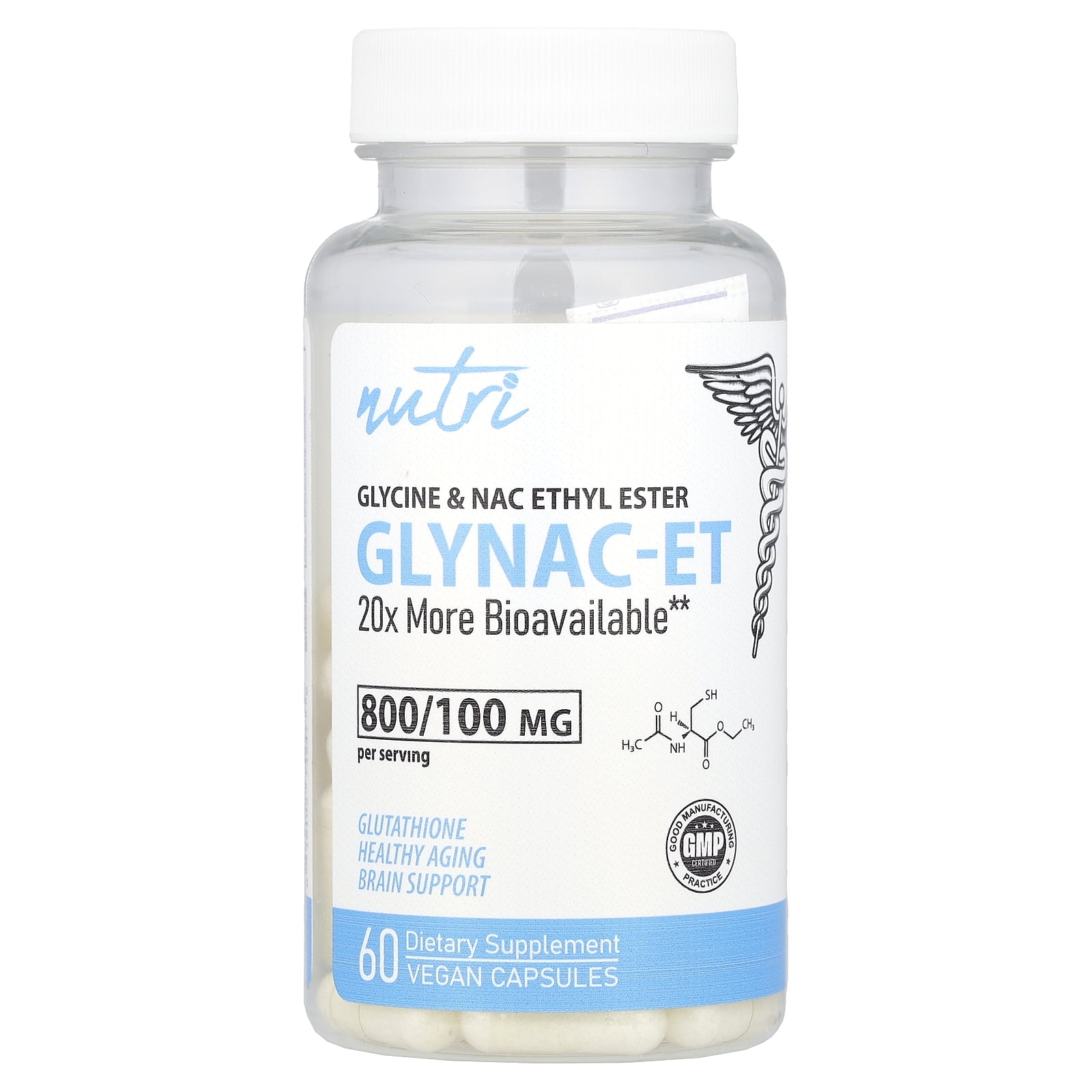 Nutri Glynac-ET, Glycine & NAC Ethyl Ester, 60 Vegan Capsules - Walmart.com