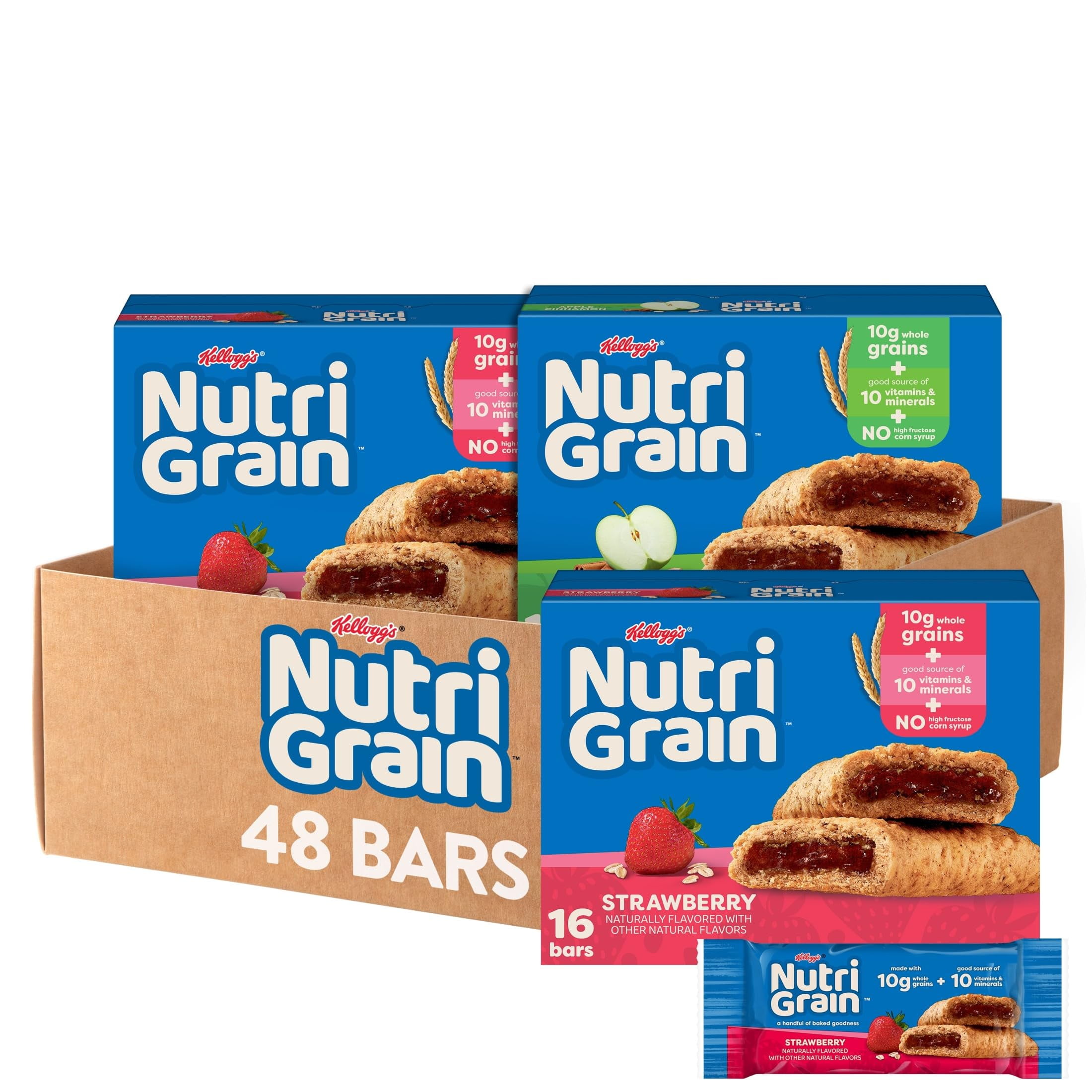 Nutri-Grain Breakfast Bars, Made MFF30 with 10g Whole Grains, Snack ...